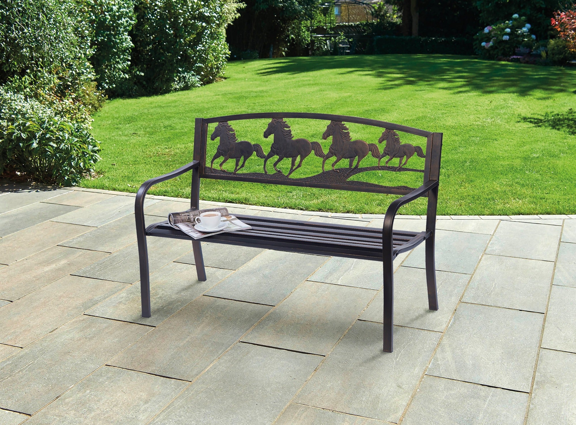 Horse Design Garden Bench – Sefton Meadows Garden Centre