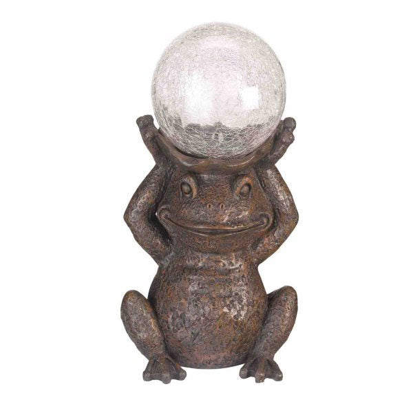 Gazing Frog Solar Garden Ornament – Sefton Meadows Garden Centre