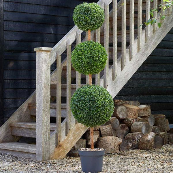 Outdoor Artificial Trio Topiary Tree 150cm – Sefton Meadows Garden Centre