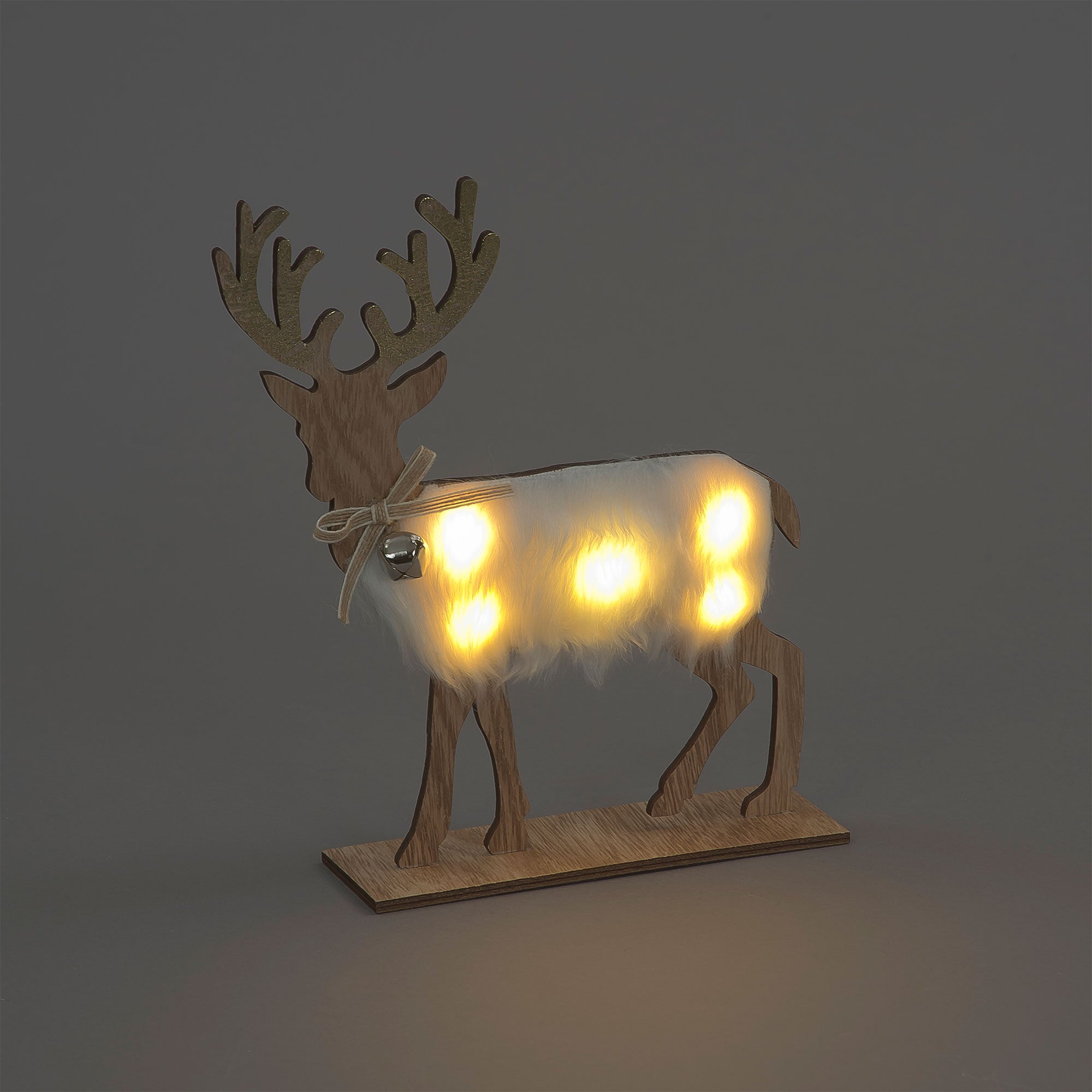 26cm Wooden 2D Stag Scene – Sefton Meadows Garden Centre